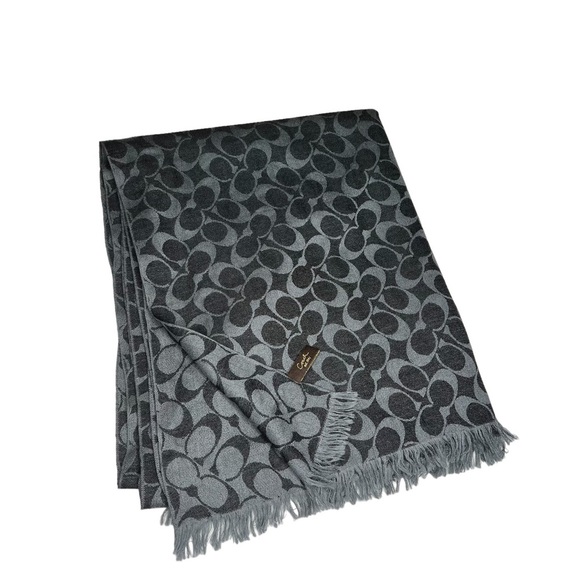Coach | Accessories | Coach Signature C Logo Reversible Wrap Scarf Wool ...